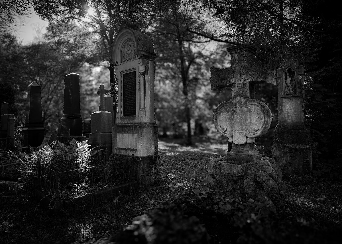'Graveyard Tombstones' Poster, picture, metal print, paint by Julia ...