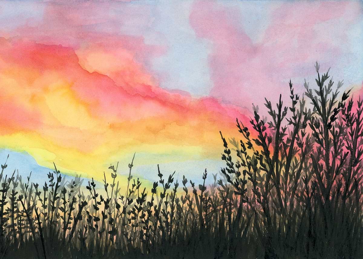 'Sunset in Spring' Poster, picture, metal print, paint by Ashlie ...