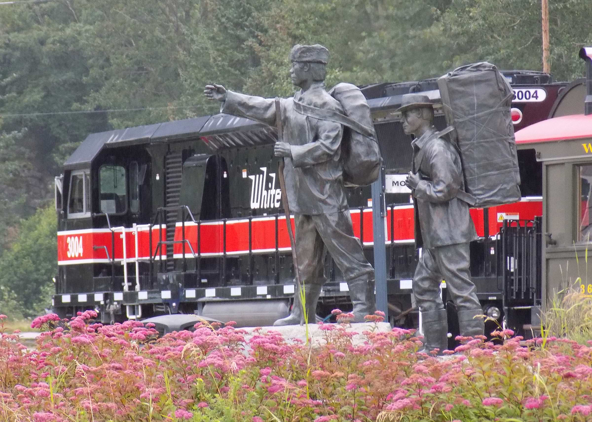 'Pioneers Train & Statue Memorial' Poster, picture, metal print, paint ...