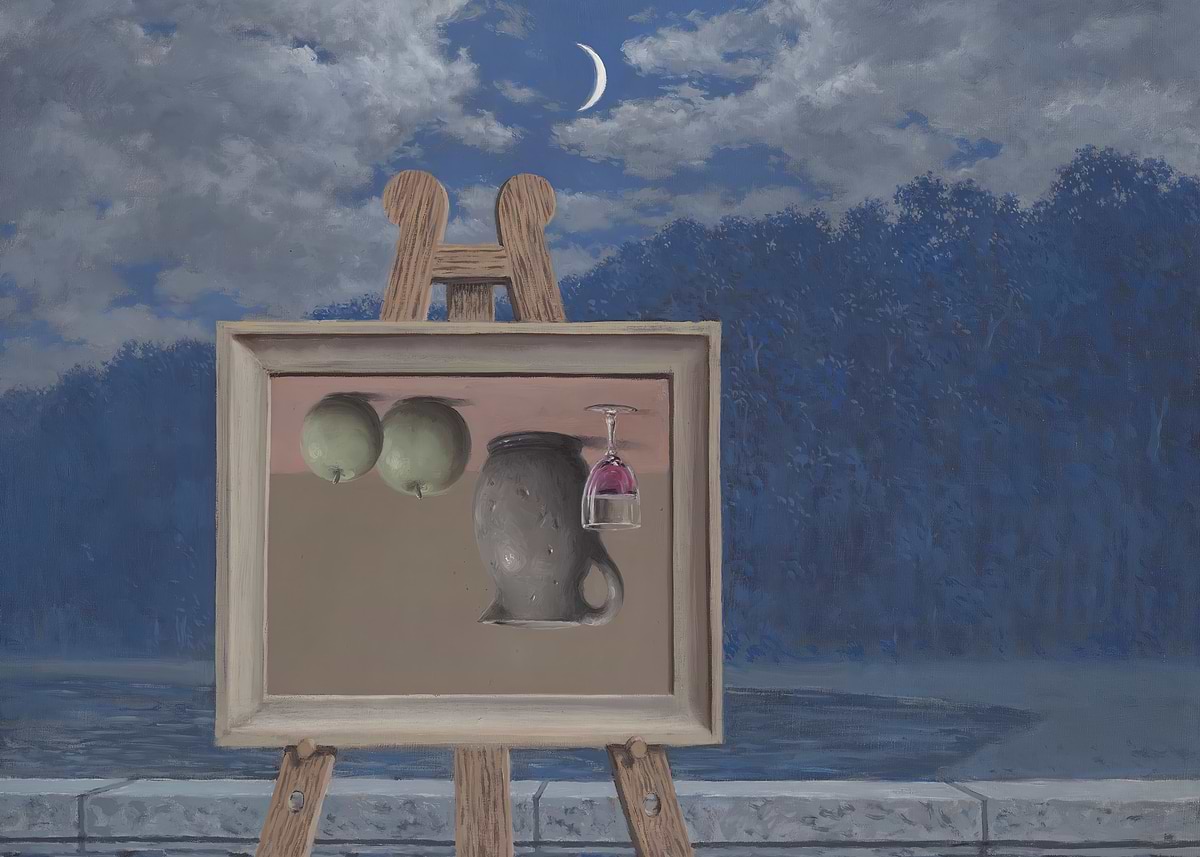 'Still Life Painting on Easel rene magritte' Poster, picture, metal ...