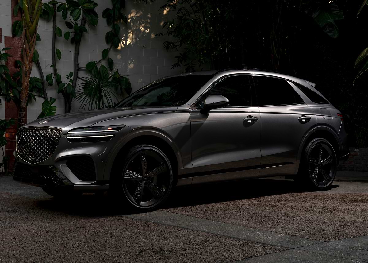 'Grey Genesis GV80 SUV' Poster, picture, metal print, paint by Rain ...