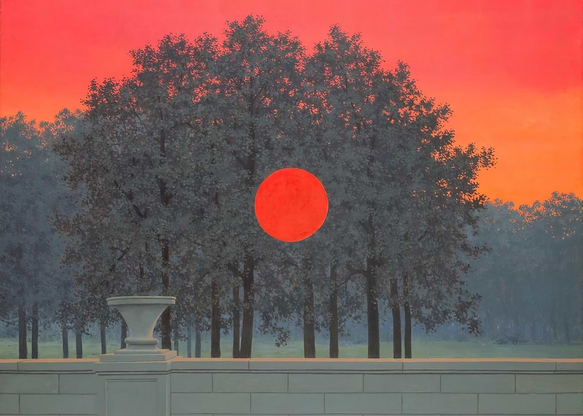 'Red Sun Over Trees by rene magritte' Poster, picture, metal print ...