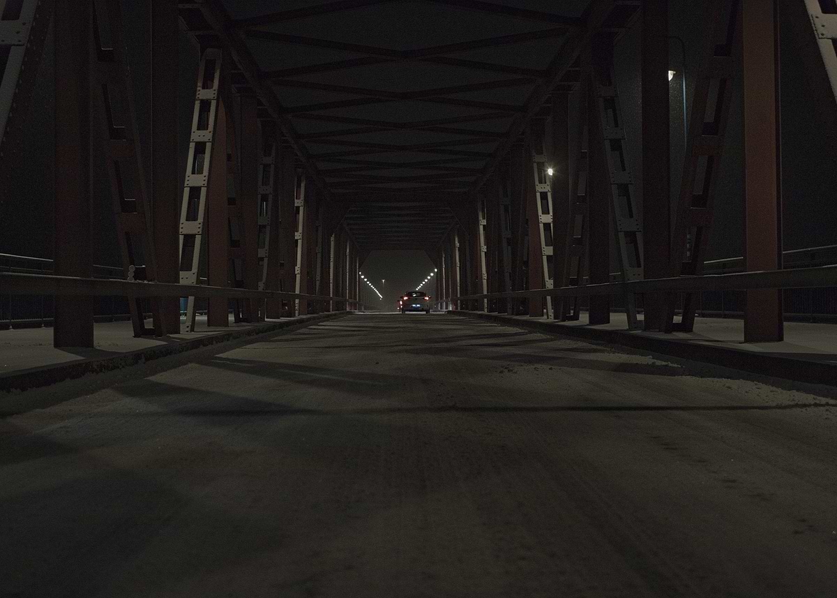 'Night Drive Under Bridge' Poster, picture, metal print, paint by Moe ...