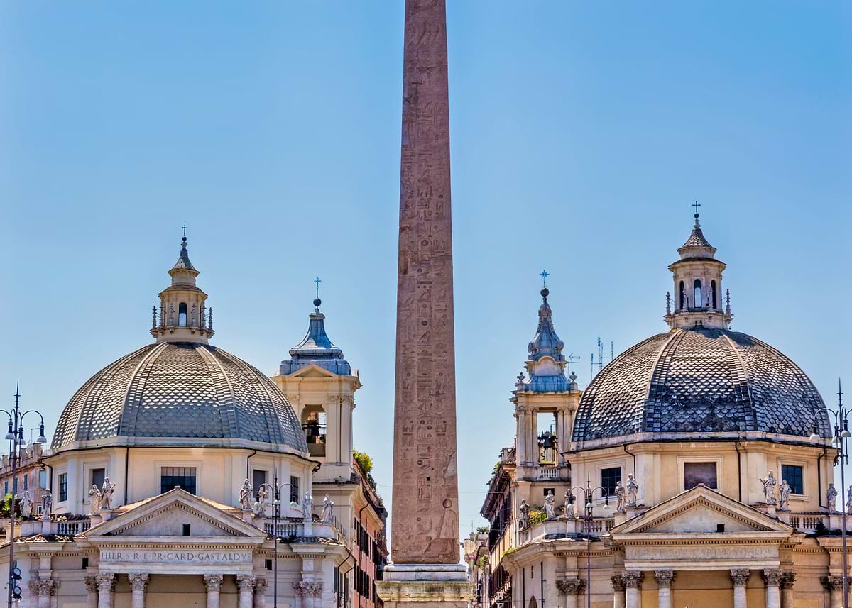 'Roman Obelisk and Churches' Poster, picture, metal print, paint by ...