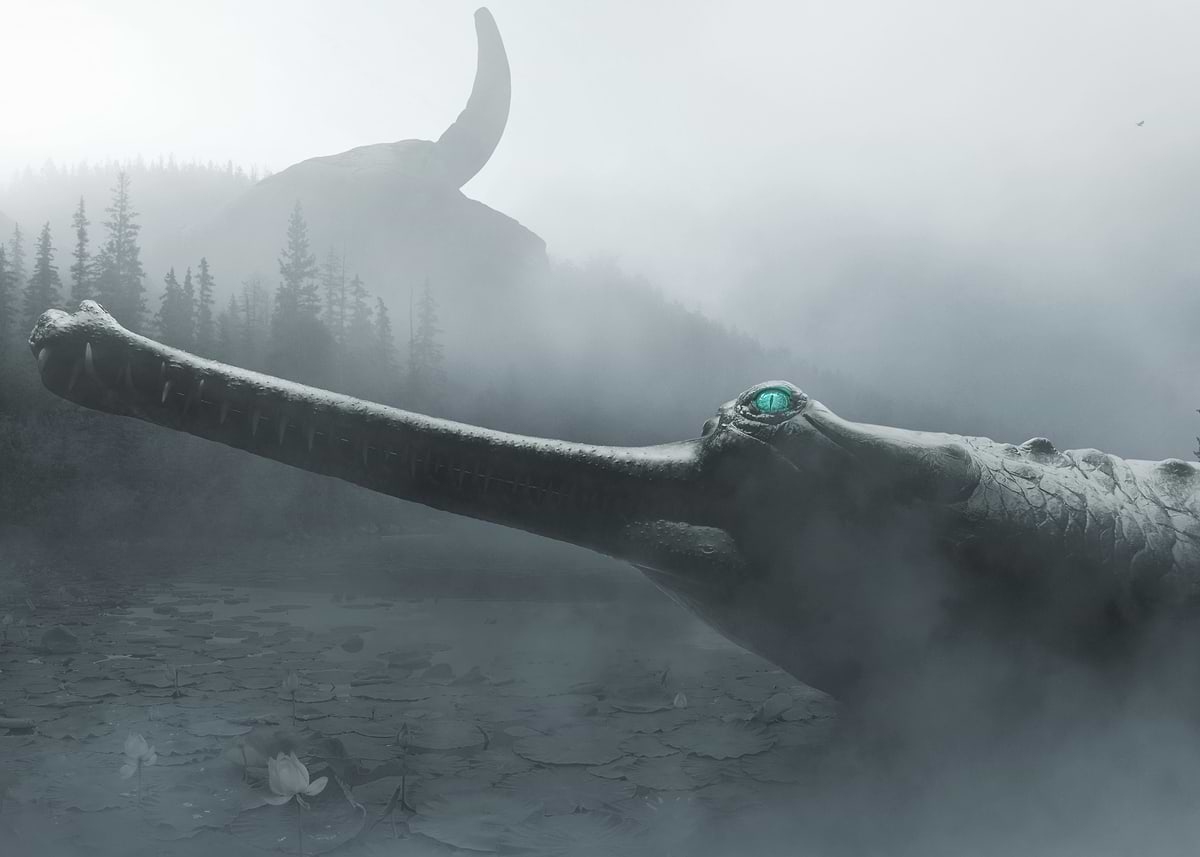 'Mysterious Creature in Fog' Poster, picture, metal print, paint by ...