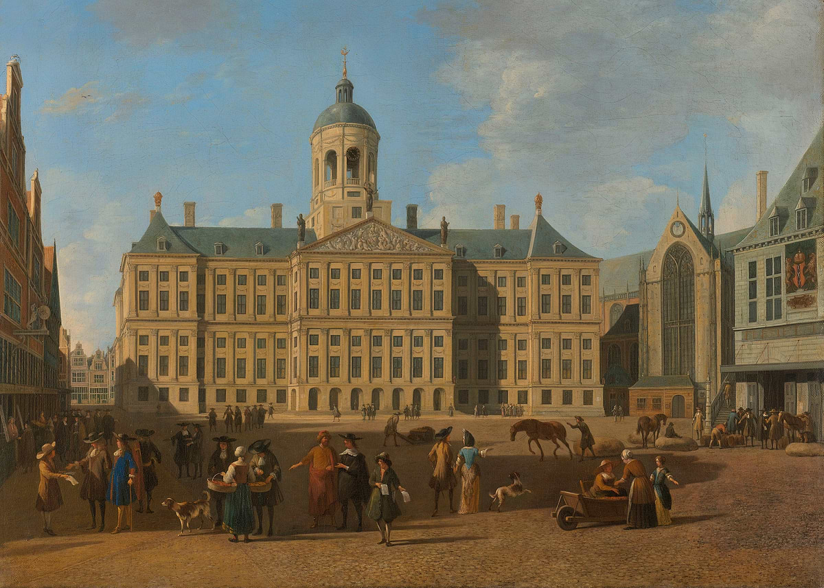 'Dutch City Square Painting' Poster, picture, metal print, paint by ...