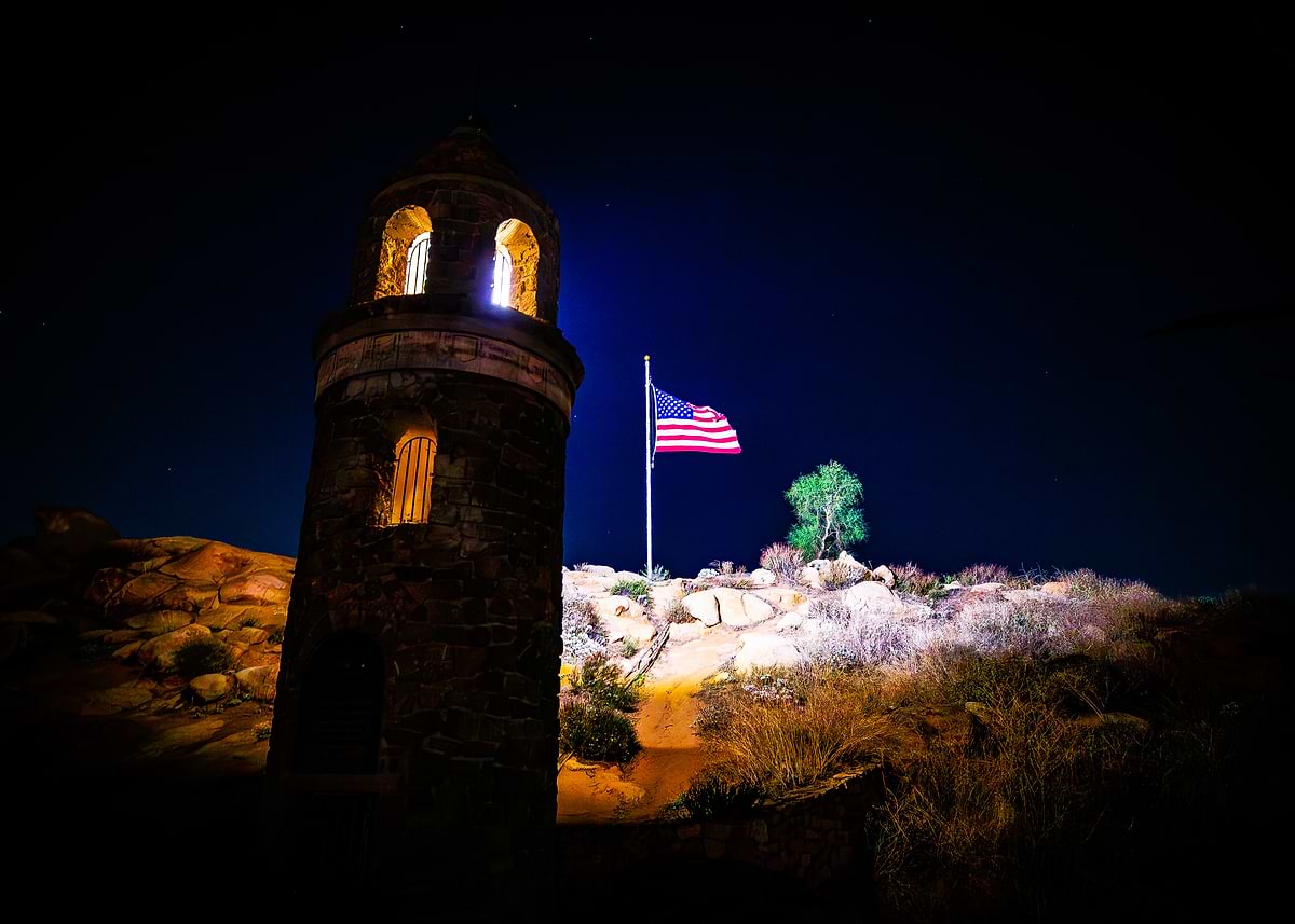 'American Flag at Night' Poster, picture, metal print, paint by ...