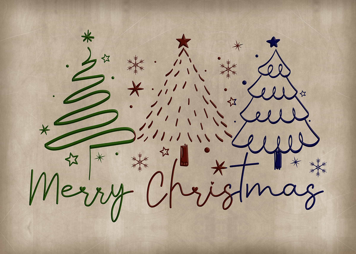 'Merry Christmas Tree Art' Poster, picture, metal print, paint by ...