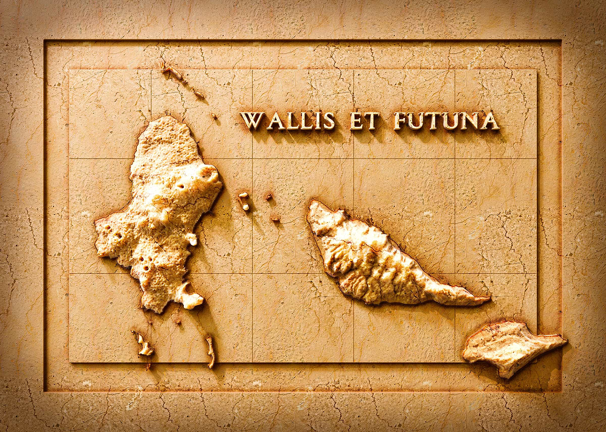 'Wallis and Futuna Map' Poster, picture, metal print, paint by AYMERIC ...