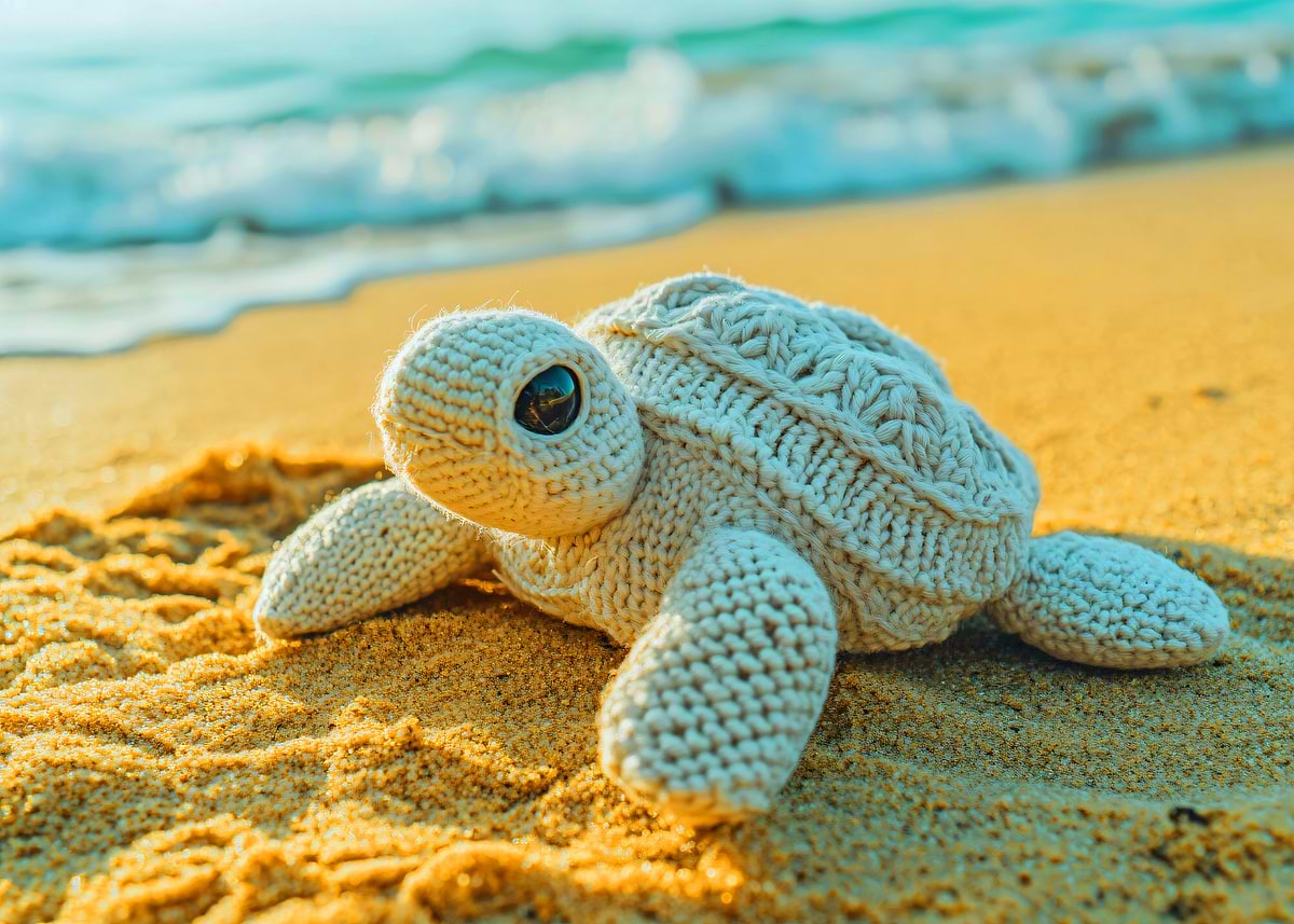 'Knitted Sea Turtle Toy' Poster, picture, metal print, paint by Rupert ...