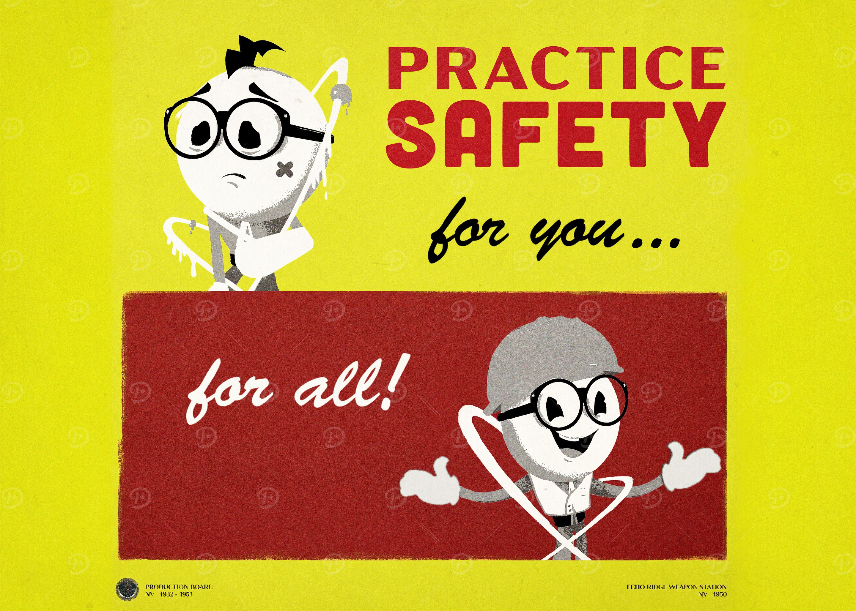 'Practice Safety for all' Poster, picture, metal print, paint by Call ...