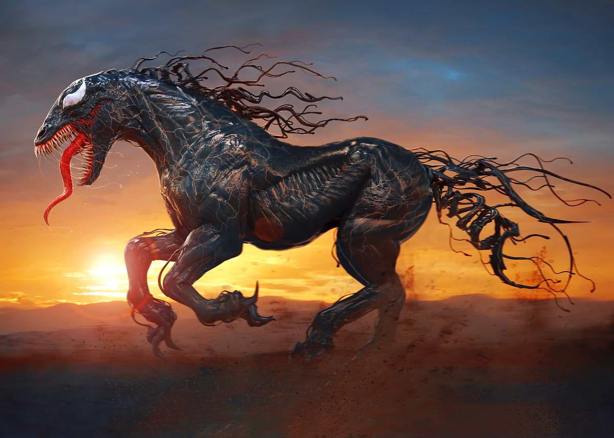 'Venom Symbiote Horse' Poster, picture, metal print, paint by Marvel ...