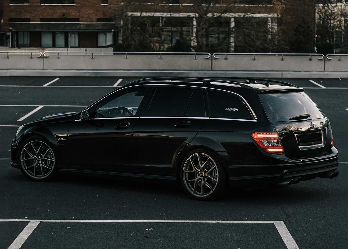 'Black C63 Mercedes-Benz Wagon' Poster, picture, metal print, paint by ...