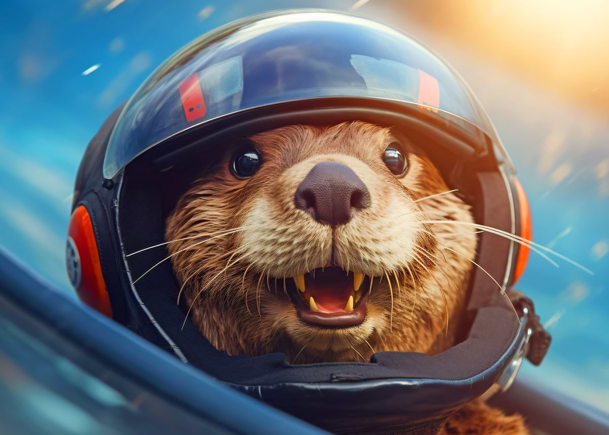 'Otter in Space' Poster, picture, metal print, paint by Rupert Kowalski ...
