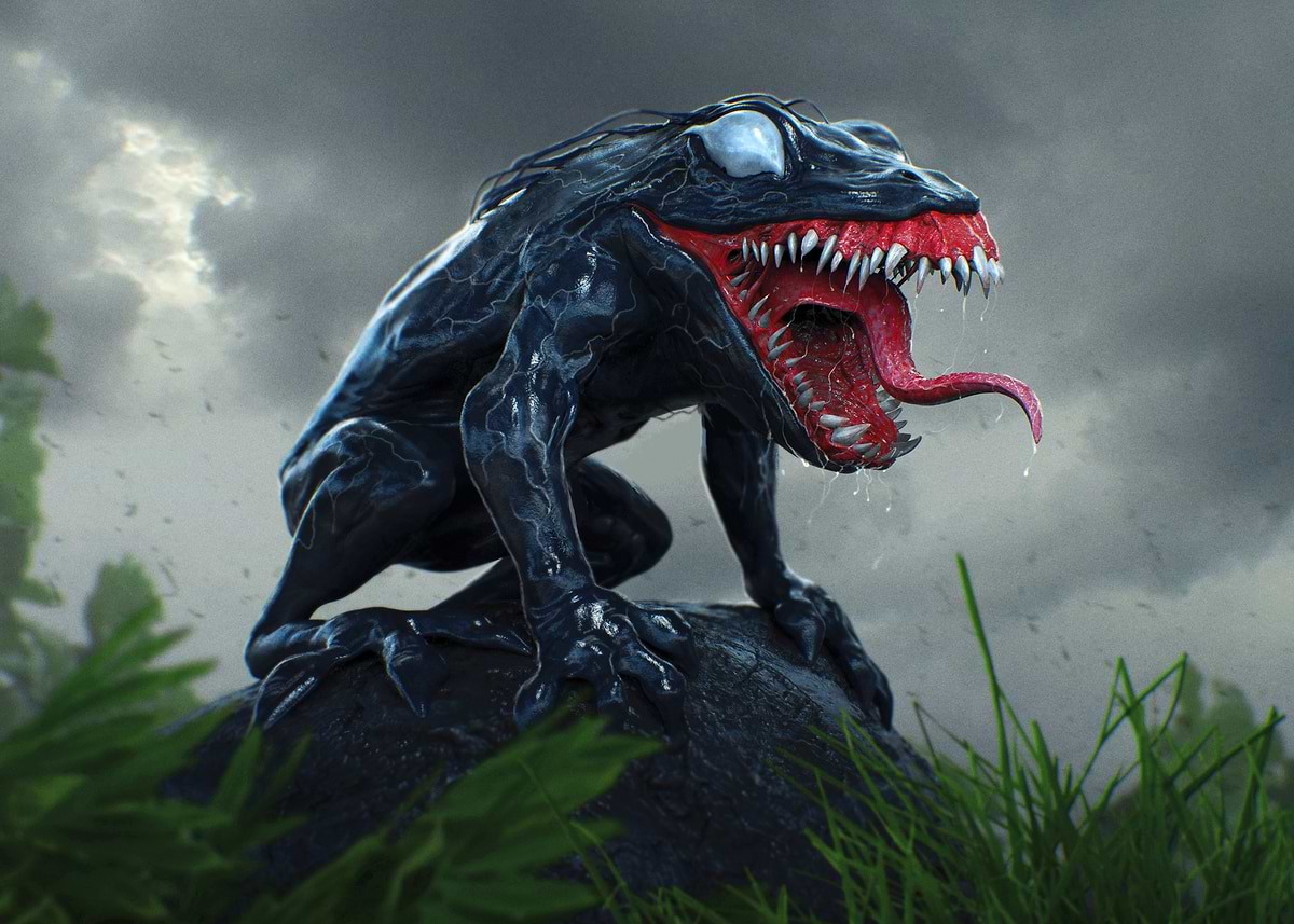 'Venom Symbiote Frog' Poster, picture, metal print, paint by Marvel ...