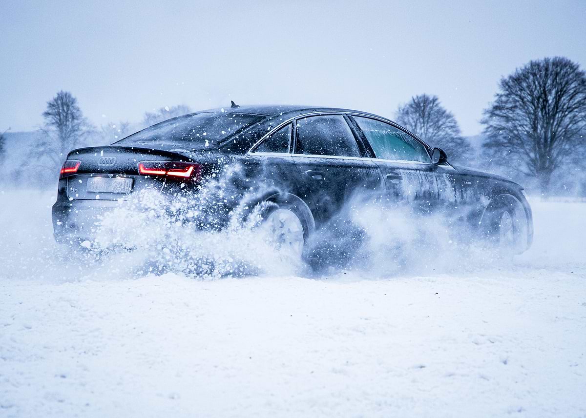 'Black Audi in Snow' Poster, picture, metal print, paint by Lukas ...