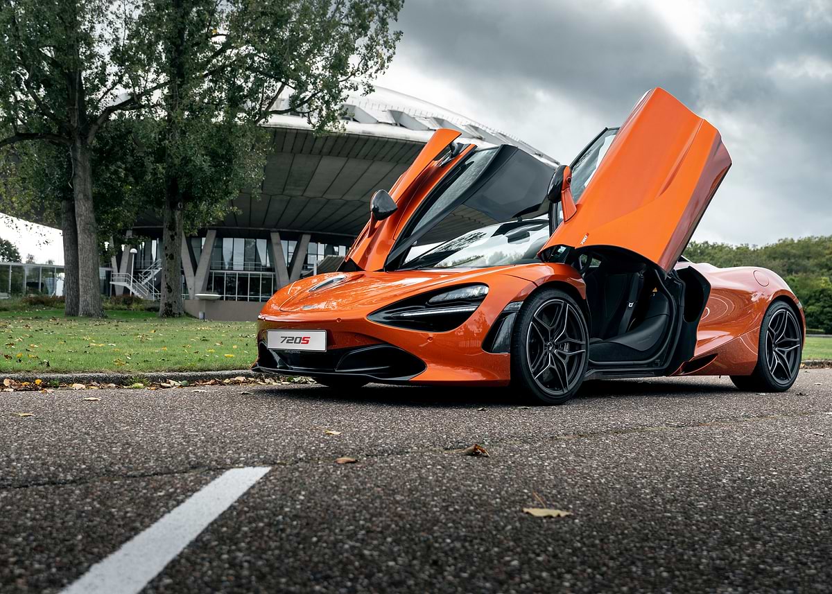 'Orange McLaren 765LT' Poster, picture, metal print, paint by Uzifa ...