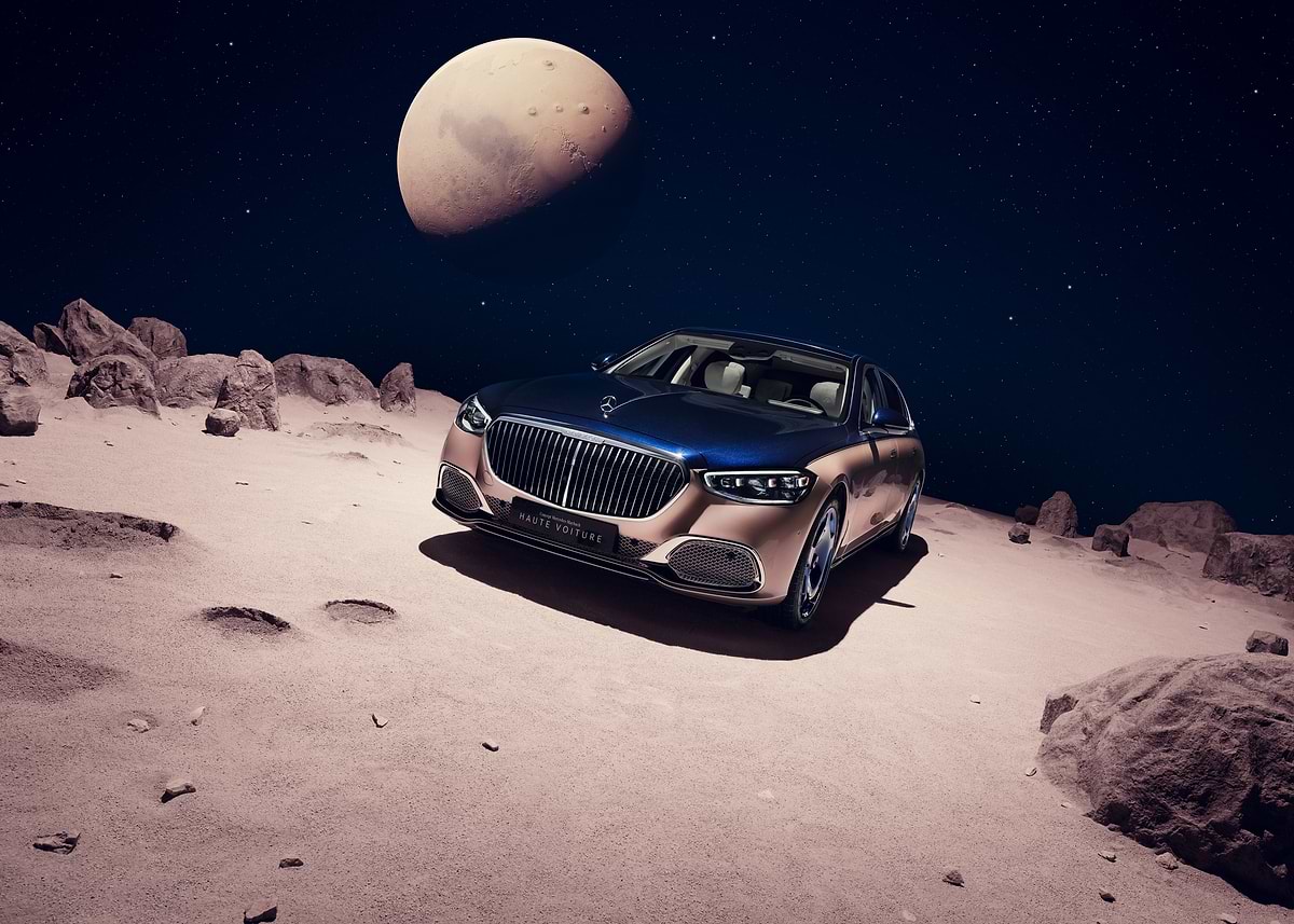 'Mercedes-Benz on the Moon' Poster, picture, metal print, paint by Rain ...