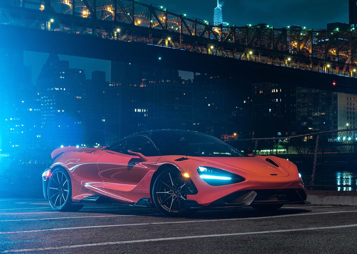 'McLaren 765LT Night Shot' Poster, picture, metal print, paint by Uzifa ...