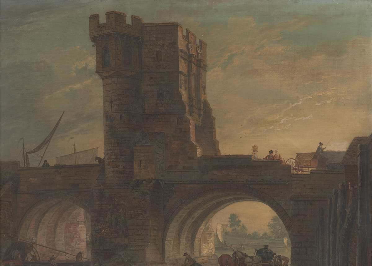 'Stone Bridge with Tower' Poster, picture, metal print, paint by Tomi ...