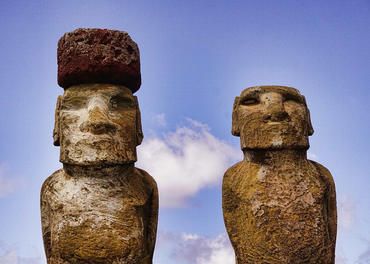 'Moai Statues, Easter Island' Poster, picture, metal print, paint by ...