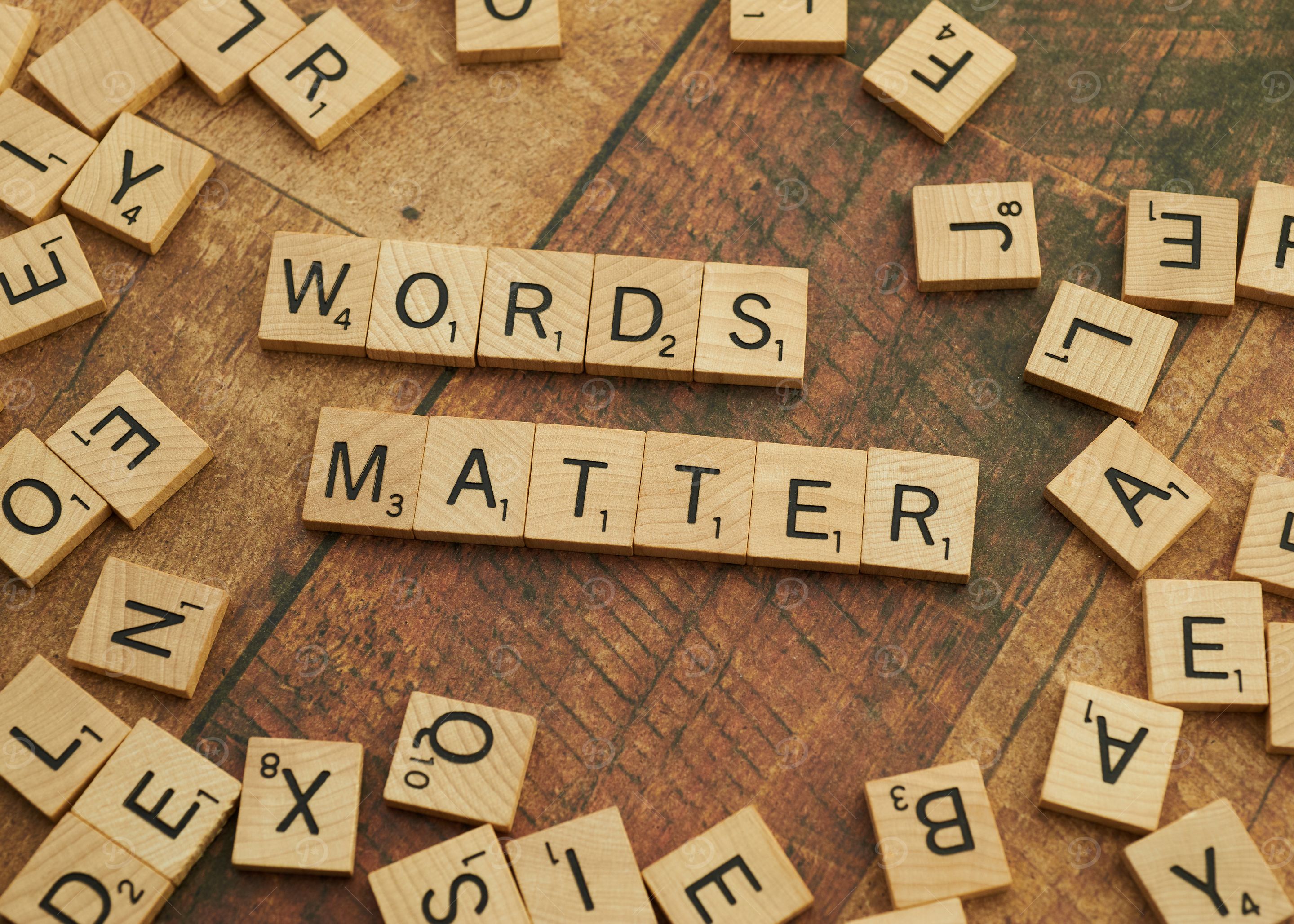 'Words Matter Scrabble Tiles' Poster, picture, metal print, paint by ...