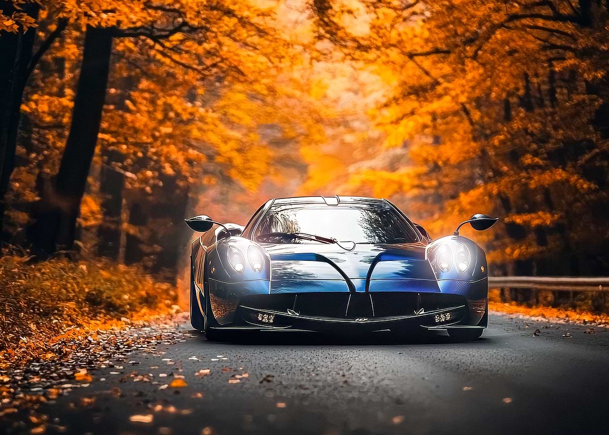 'Autumn Pagani Huayra BC' Poster, picture, metal print, paint by ...