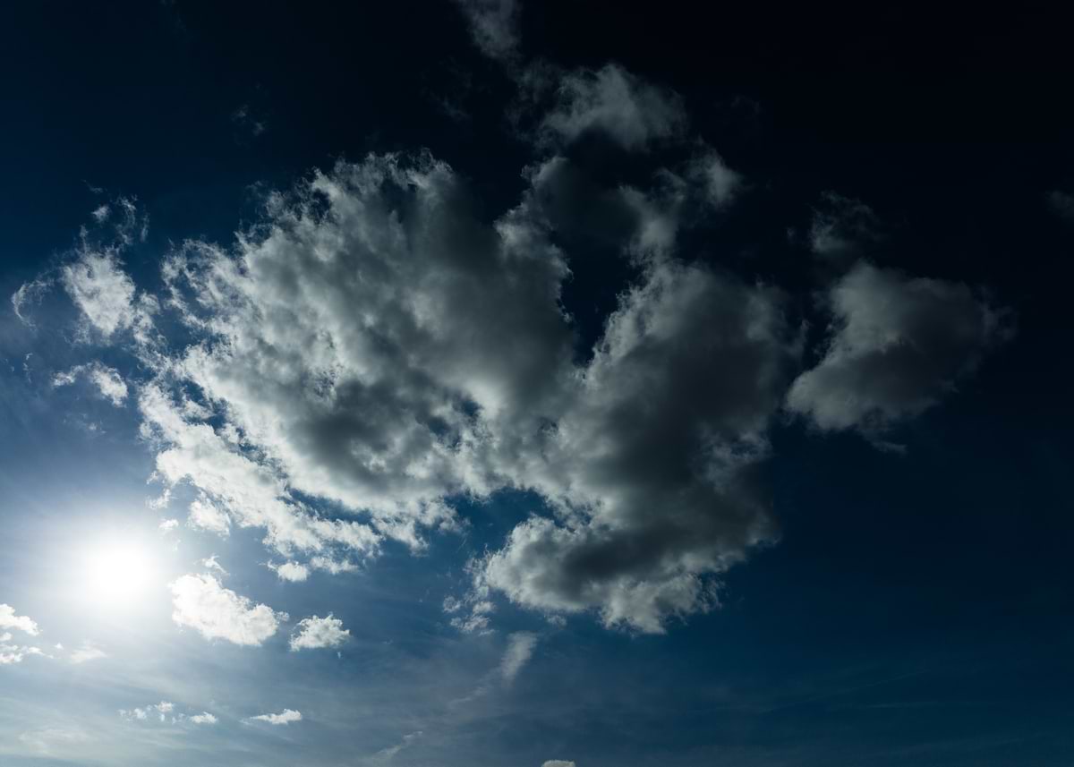 'Cloudy Sky with Sun' Poster, picture, metal print, paint by Akeno ...