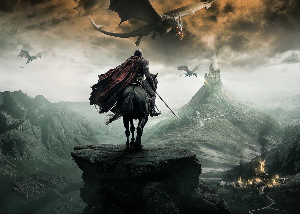 'The Black Knight · Horizontal' Poster, picture, metal print, paint by ...