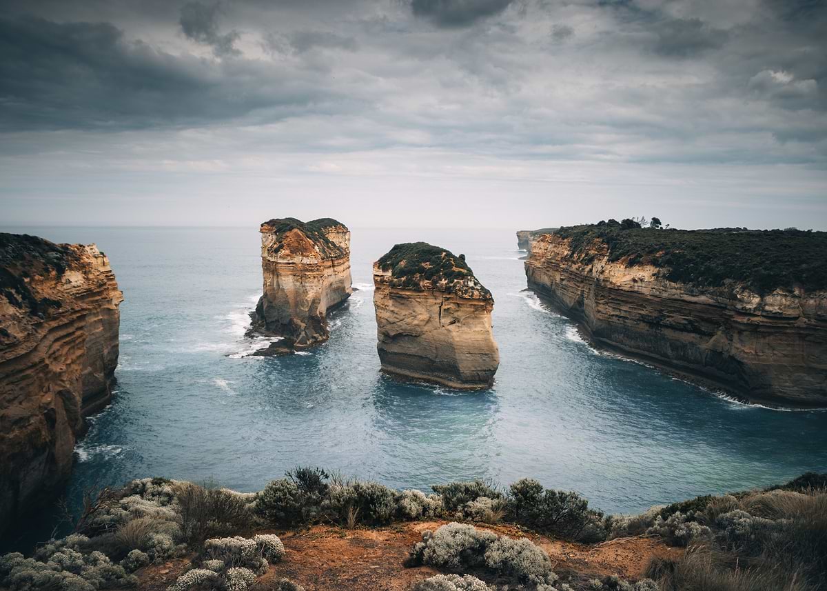 'Sea Stacks and Ocean' Poster, picture, metal print, paint by Julius ...