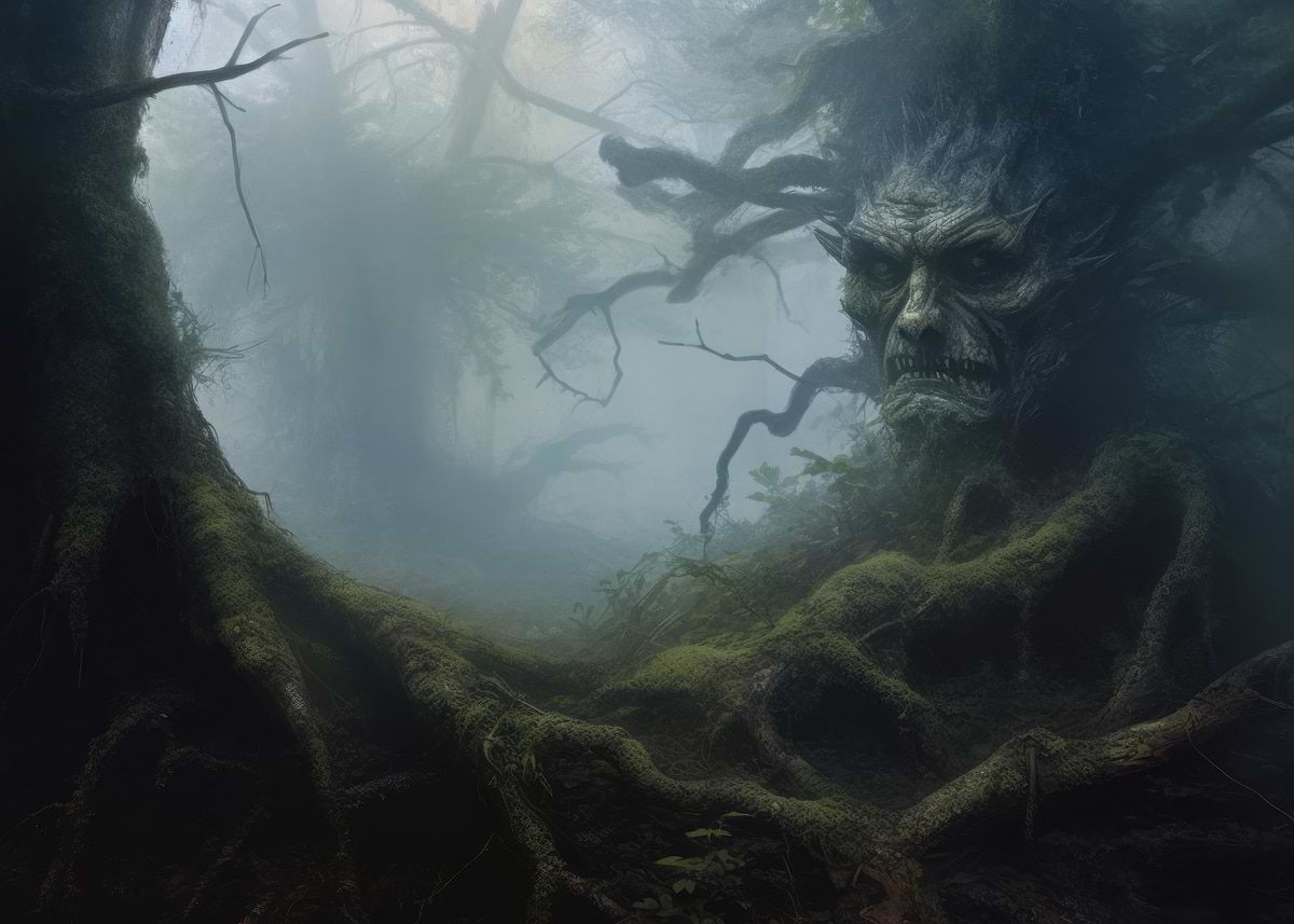 'Ancients Woods Forest Monster' Poster, picture, metal print, paint by ...