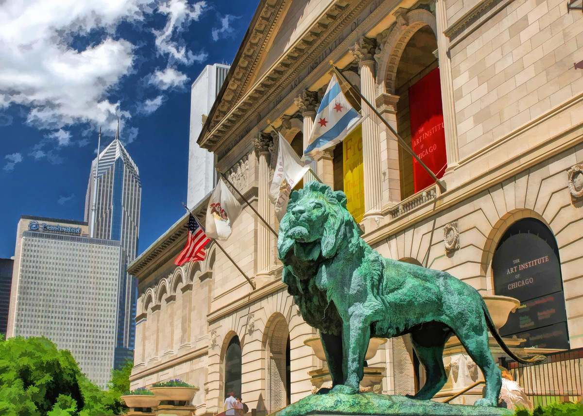 'Art Institute in Chicago' Poster, picture, metal print, paint by ...