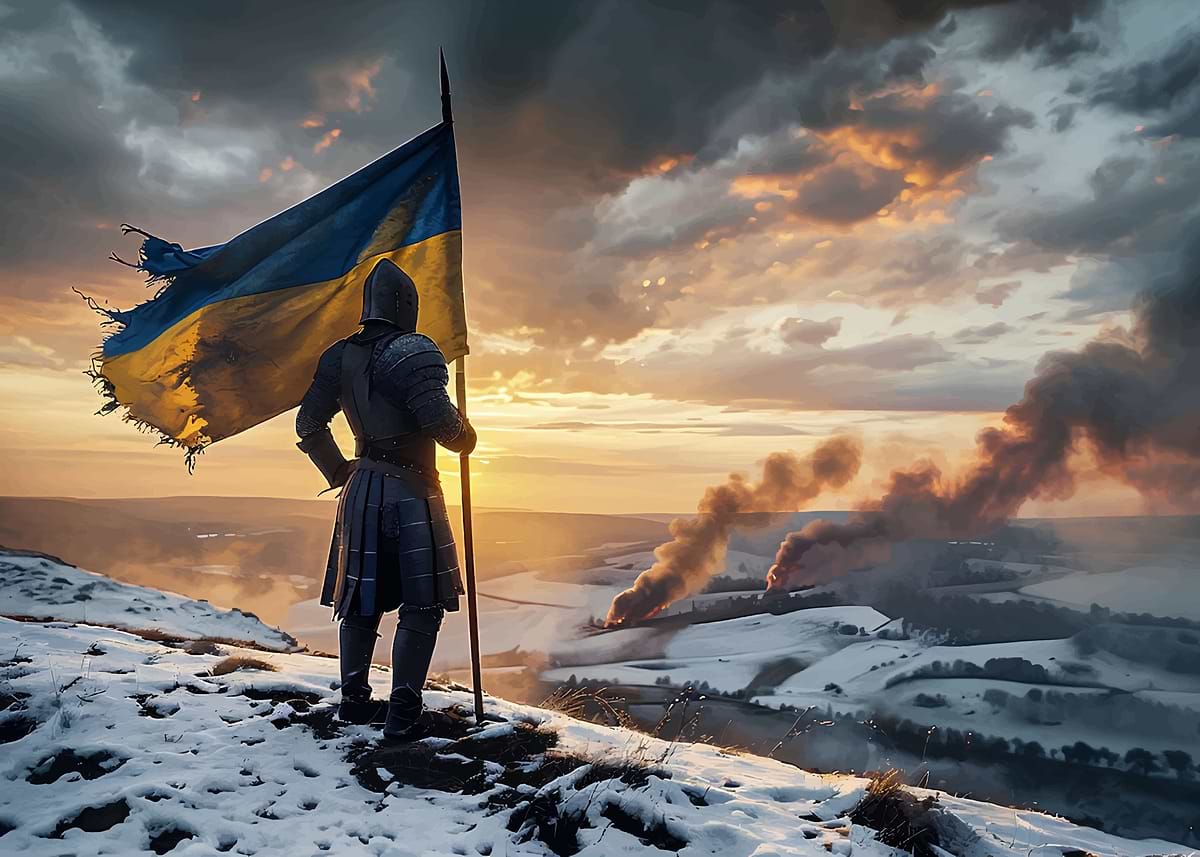 'Ukrainian Knight at Sunset' Poster, picture, metal print, paint by ...