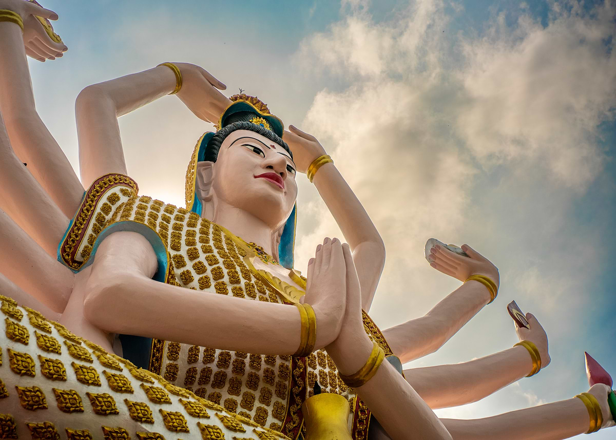 'Multi-Armed Deity Statue' Poster, picture, metal print, paint by ...