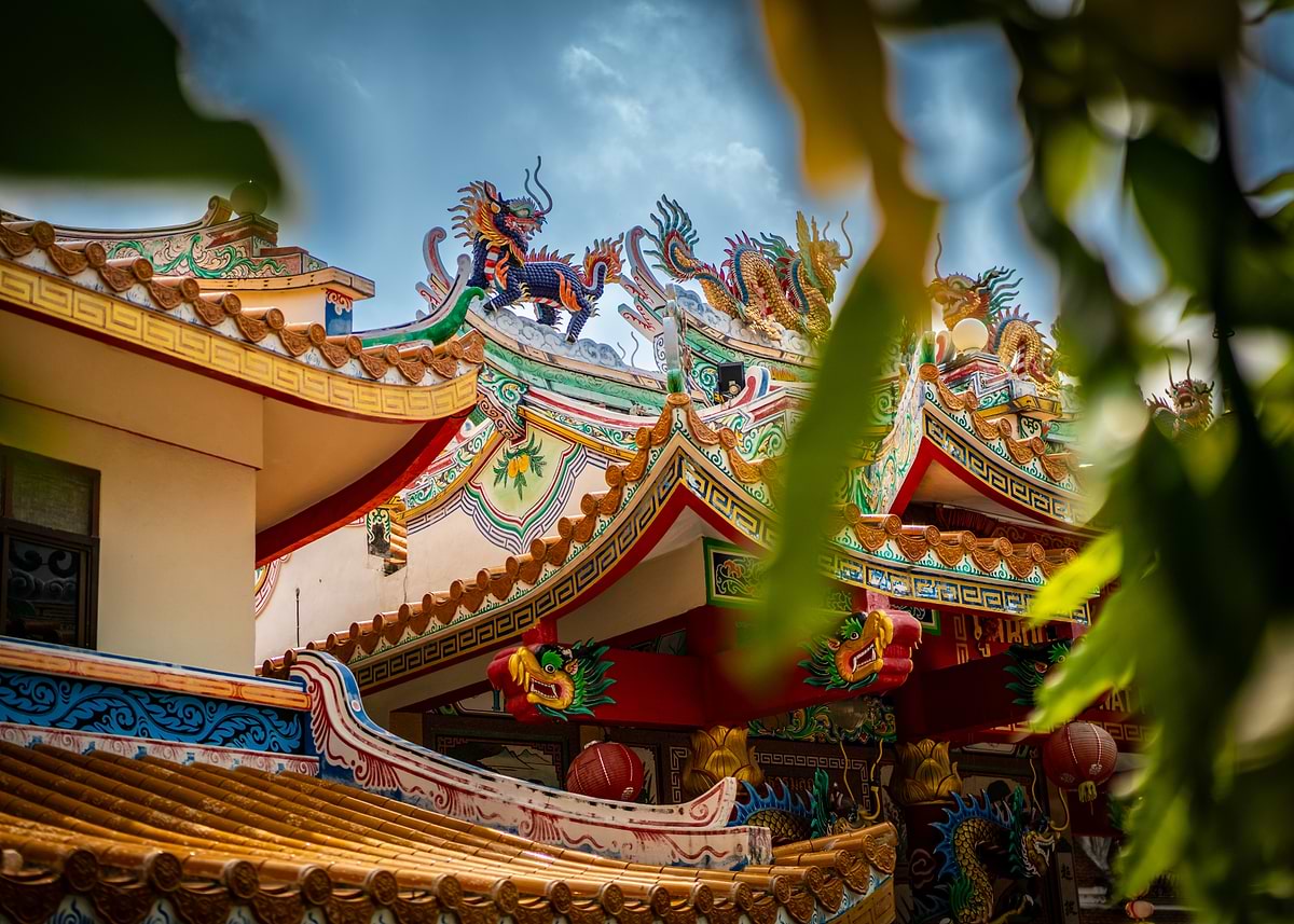 'Dragon Roof Temple' Poster, picture, metal print, paint by Sandru ...