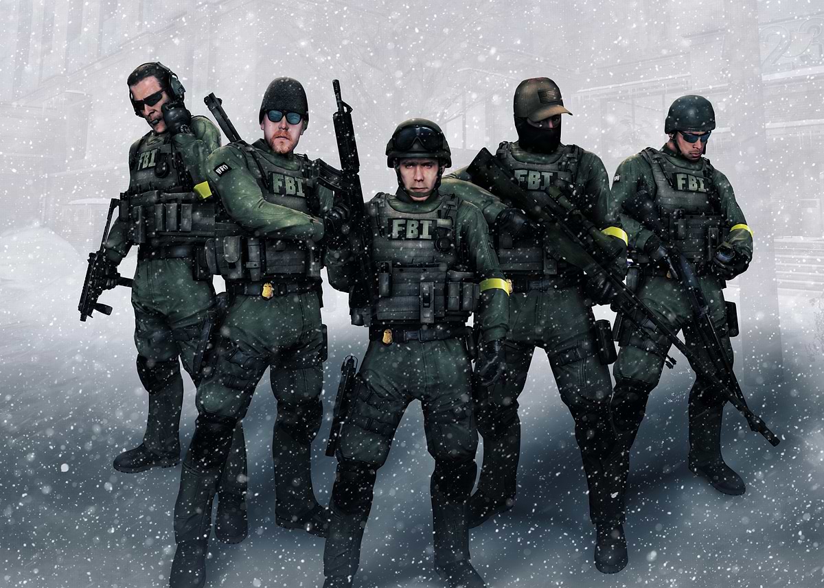 'Cs Go FBI SWAT Team in Snow' Poster, picture, metal print, paint by ...