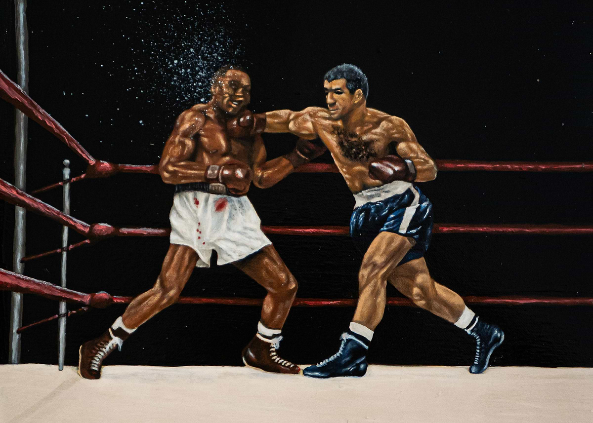 'Boxing Match Painting' Poster, picture, metal print, paint by ...