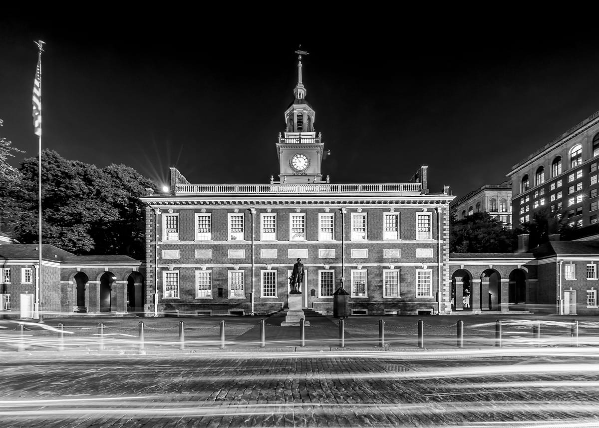 'Independence Hall at Night' Poster, picture, metal print, paint by ...