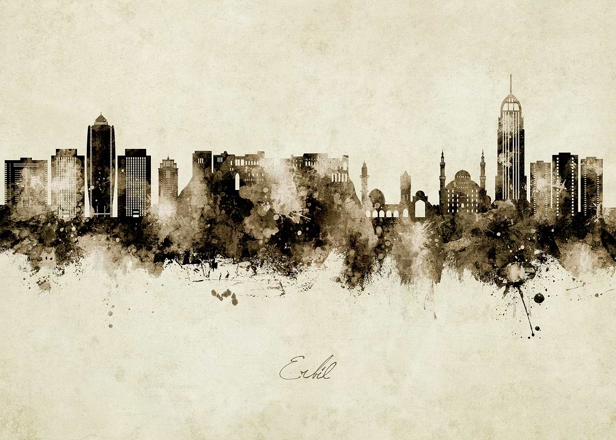 'Erbil Kurdistan Iraq Skyline' Poster, picture, metal print, paint by ...