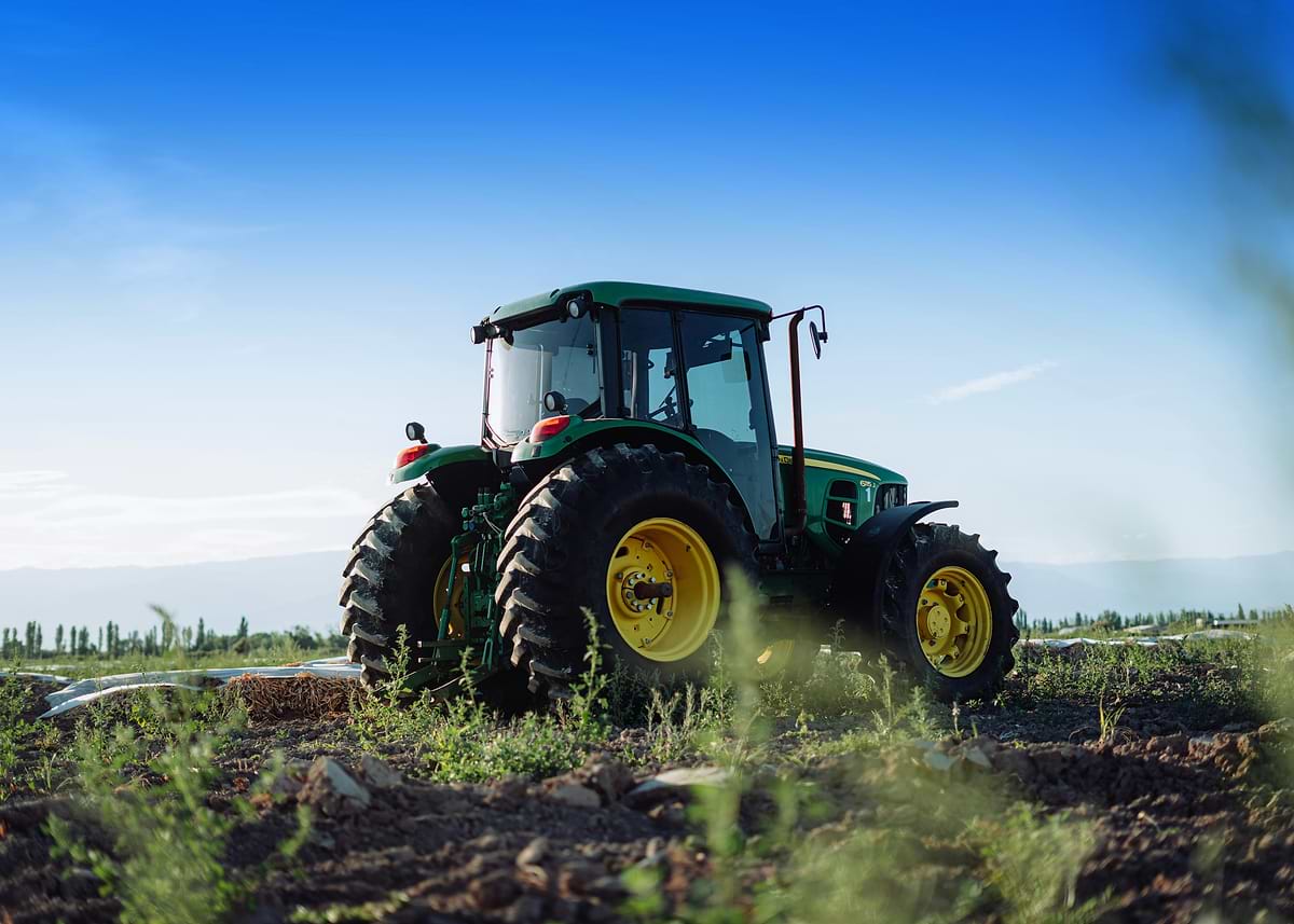 'Green Tractor in Field' Poster, picture, metal print, paint by insideportugal | Displate