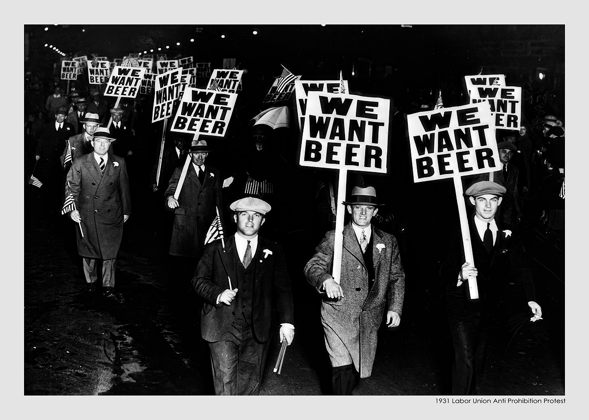 'Beer Prohibition Protest Photo' Poster, picture, metal print, paint by ...