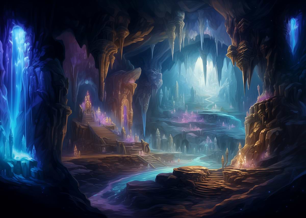 'Crystal Cave ' Poster, picture, metal print, paint by TheLOfMagic ...
