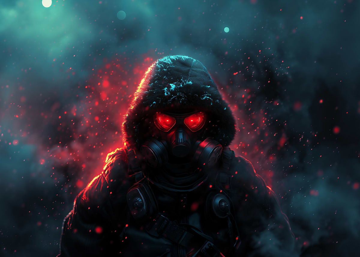 'Gas Mask Figure' Poster, picture, metal print, paint by ldmaestro ...