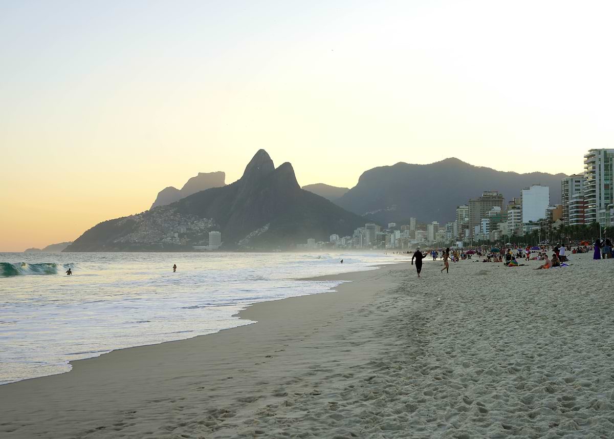 'Sunset Beach in Rio de Janeiro' Poster, picture, metal print, paint by ...