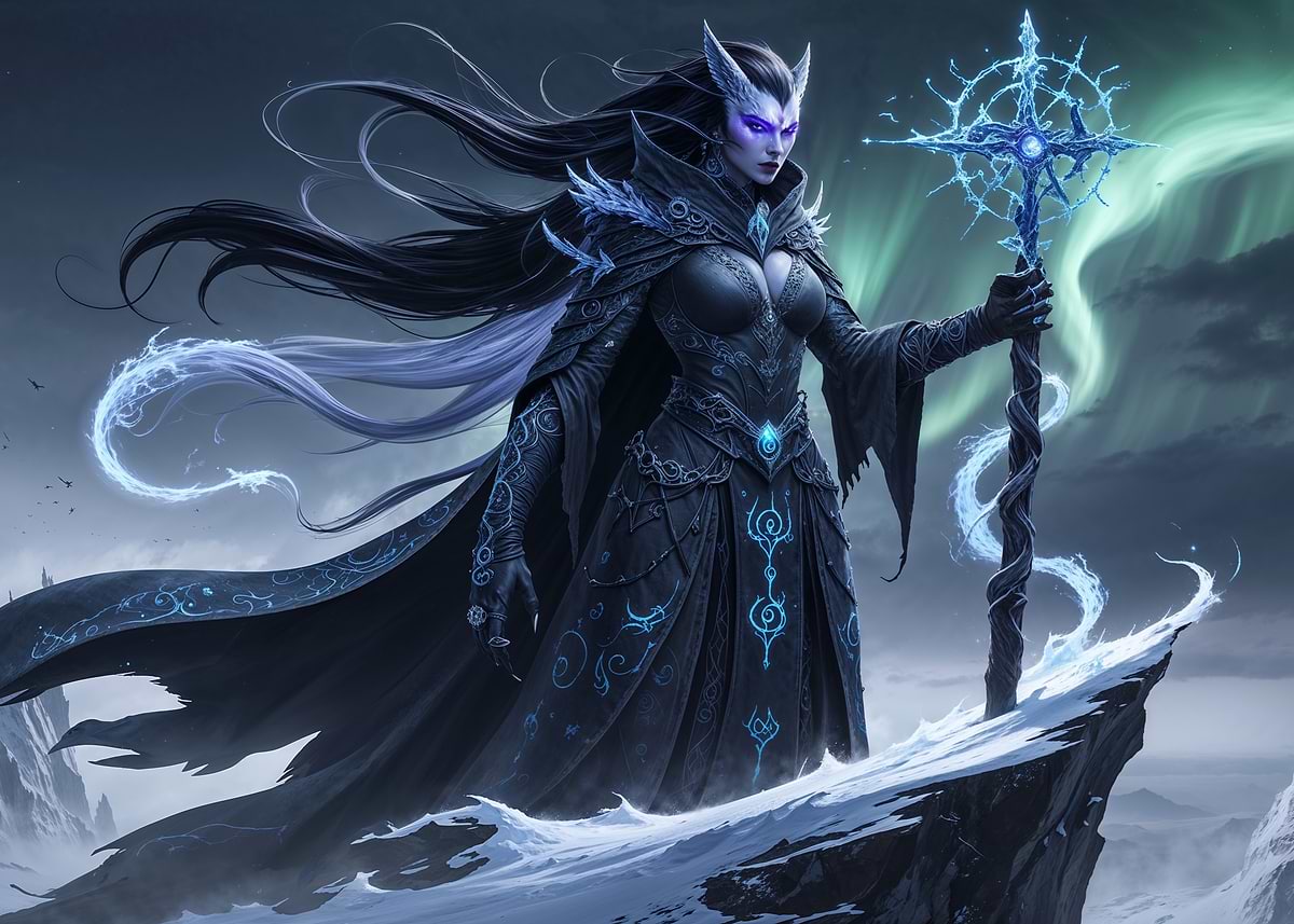 'Louhi – The Dark Sorceress | Kalevala Art Prin' Poster, picture, metal ...