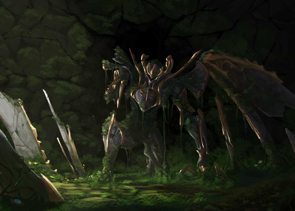 'Forgotten Sentry Construct' Poster, picture, metal print, paint by Velmar Velez | Displate