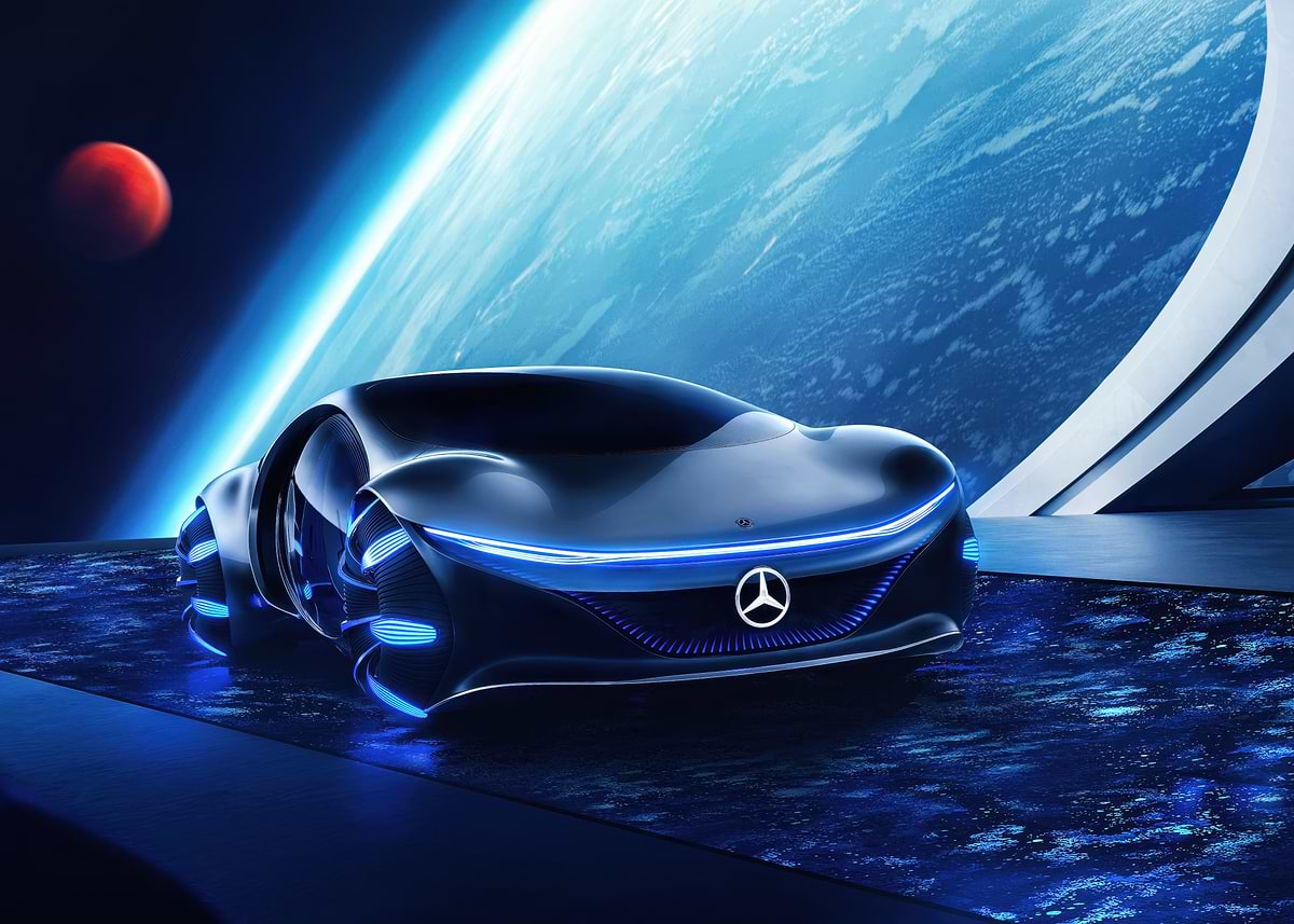 'Futuristic Mercedes Concept Car' Poster, picture, metal print, paint ...