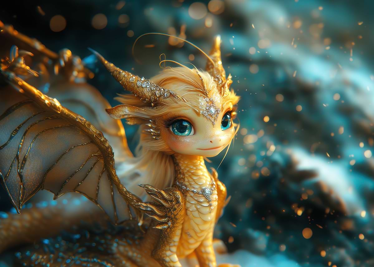 'Golden Dragonette' Poster, picture, metal print, paint by ldmaestro ...