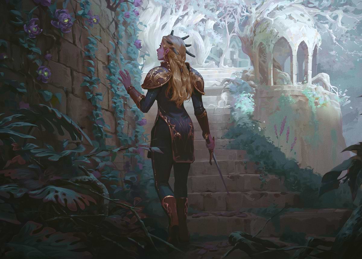 'Fantasy Warrior in a Garden' Poster, picture, metal print, paint by ...