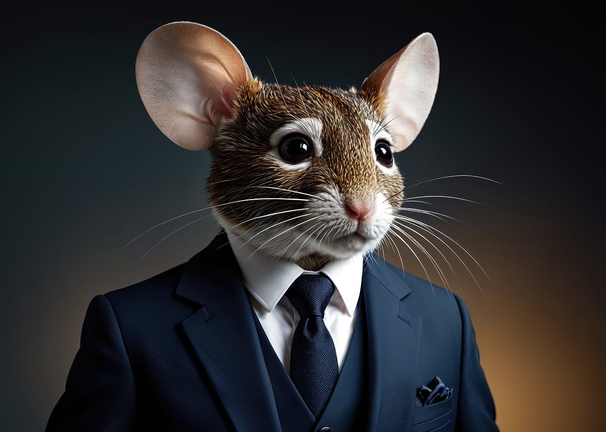 'Mouse in Suit' Poster, picture, metal print, paint by synthographer ...